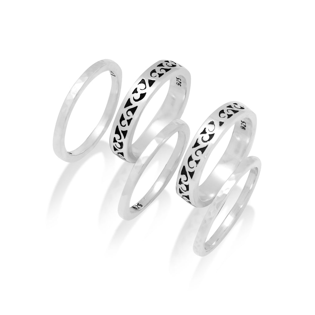 Cutout & Hammered 5-Stack Ring – Lois Hill Jewelry